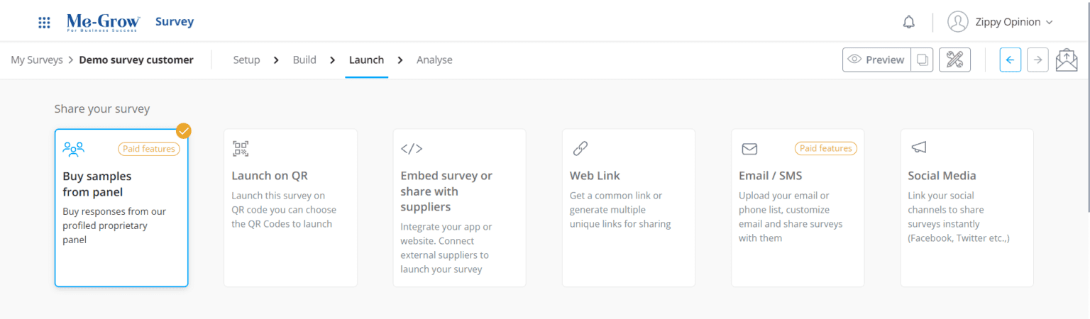 What are the ways to launch my surveys? - Me-Grow
