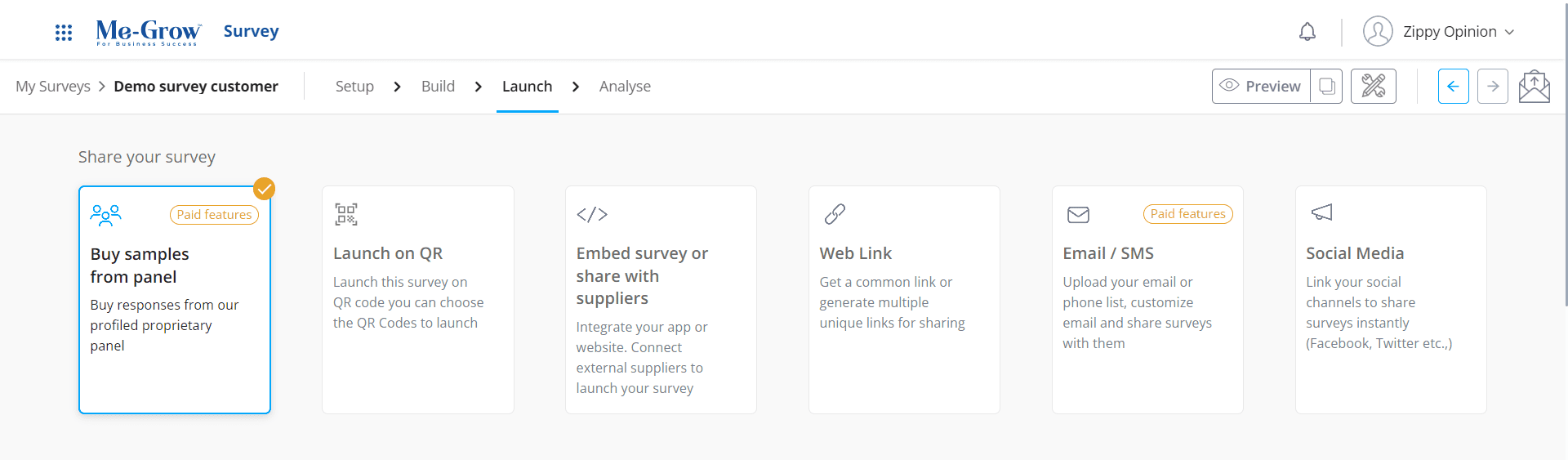 What are the ways to launch my surveys? - Me-Grow